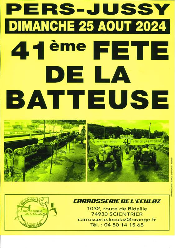 Compte rendu 41ème Fête de la Batteuse le 25 août 2024 à Pers Jussy (74 ...